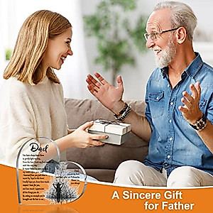 Christmas Gift for Dad Acrylic Heart Sign Gift for Dad Sympathy Thankful Quote Blessed Wish Memorial Gift Table Centerpiece Decor from Son/Daughter for Father's Day Gift 50th 60th 70th 80th Birthday