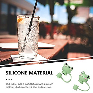Healeved 8pcs Straw Dust Cap Protective Cap Frog