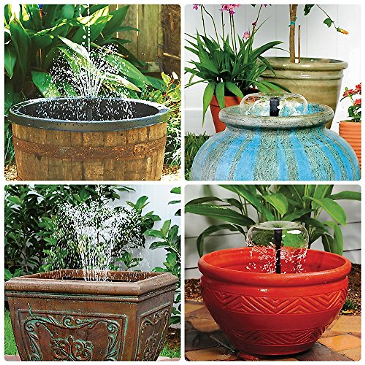 Fountain Pump with Lights Led, 10W 160GPH Submersible Water Pump Fountain for Aquarium Fish Tank Pond Garden Backyard, 600L/H AC 110V