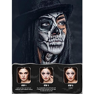 EBANKU 2Pcs White Black Face Body Paint Stick, , Eye Black Sticks for Sports White Cream-Blendable Stick Waterproof Sweatproof for Christmas Cosplay