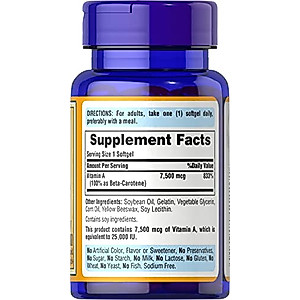 Beta Carotene for Immune and Eye Health by Puritan's Pride to Support a Healthy Immune System 100 Softgels