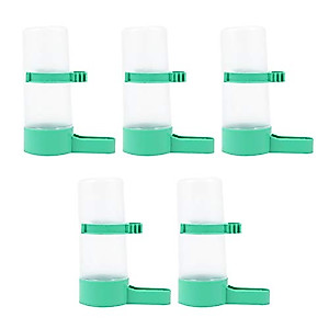Yardwe 5PCS Bird Water Feeder Automatic Parrot Water Bottle Pet Bird Plastic Drinker Bowl Waterer Clip for Parrots Budgie Aviary Cockatiel - Medium