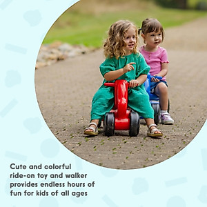 2-in-1 Squirrel Push & Ride-on Toy, Indoor & Outdoor Use, Low Profile Seat, Recommended for Children up to 50lbs, Durable Construction, Made in The USA (Red)