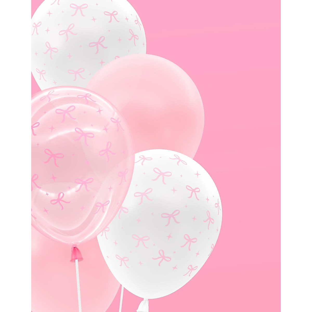xo, Fetti Party Decorations Pink Latex Bow Balloons - 24 pk, 12" | Bachelorette Decorations, Bow Theme Birthday Party, Bridal Engagement Decor, Coquette Cute Supplies