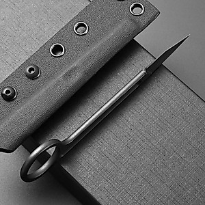 Ccanku C1104 Fixed Blade Knife D2 Blade+Stainless Steel Handle Fixed Blade Knife for Hunting, Survival, Camping Outdoor Utility Knife with K Sheath