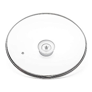 Glass Lid for Frying Pan, Fry Pan, Skillet, Pan Lid with Handle Coated in Silicone Ring,12"/30cm, Clear