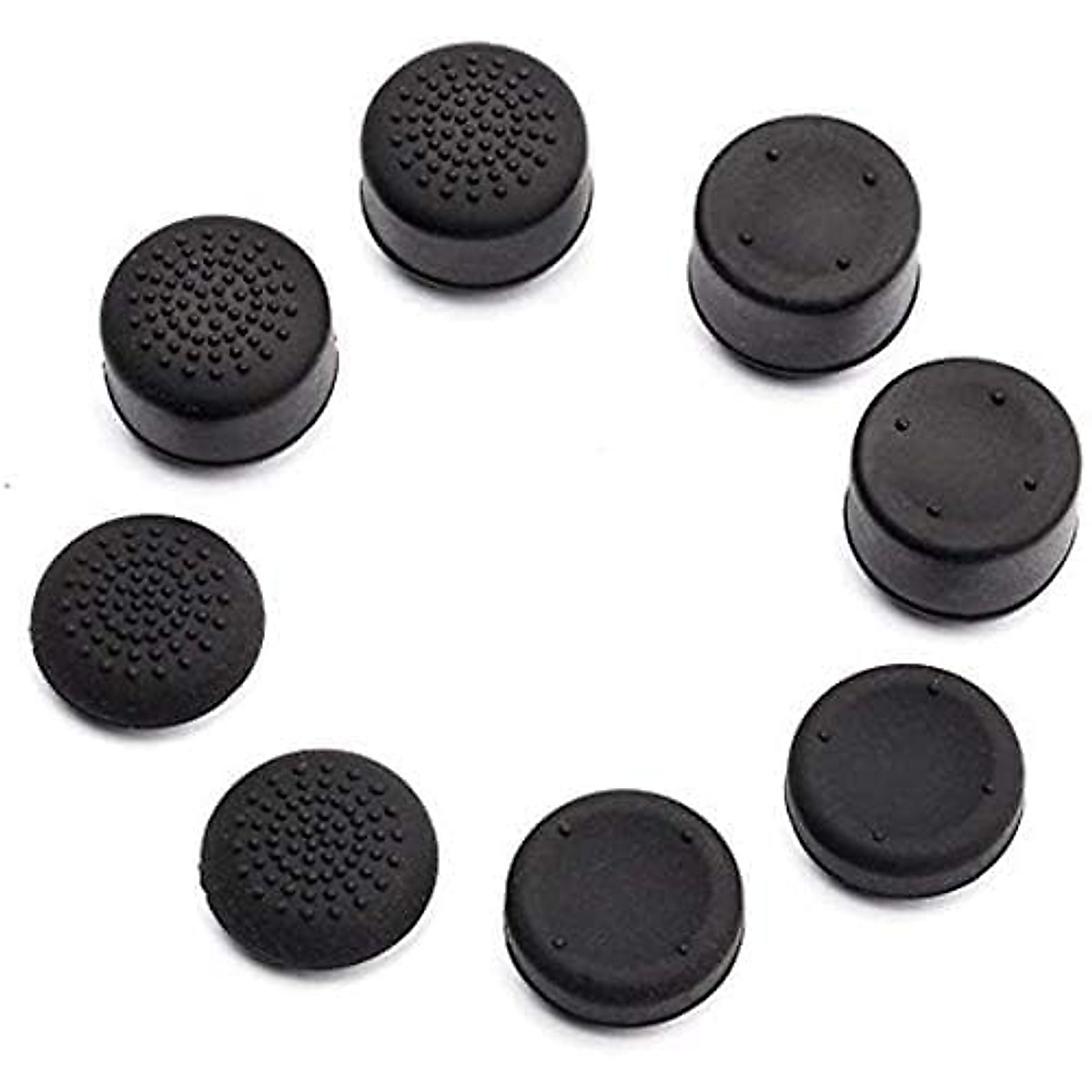 Analog Controller Raised Thumb Stick Grips Thumbsticks Joystick Cap Cover for PS4, PS3, Switch Pro, Xbox one, Xbox 360, Wii U, PS2 Controller (Pack of 8 pcs Black)