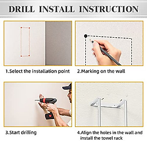 Kasxerku Towel Racks for Bathroom,Wall Towel Rack for Rolled Towels,Bathroom Wall Brushed Silver Stainless Steel Towel Rack,Wall Towel Storage, Bathroom Organization,Mounted Towel Rack