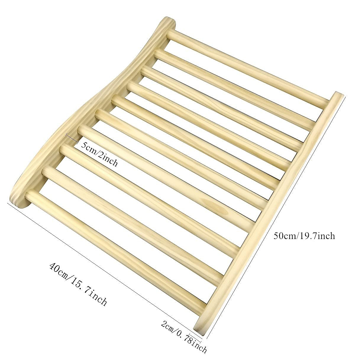 HJJKKH S-Shape Sauna Backrest,Natural Pine Wood Sauna Chair for Home Hotel Sauna Room,No Stains Sauna Backrest,Sauna Accessories