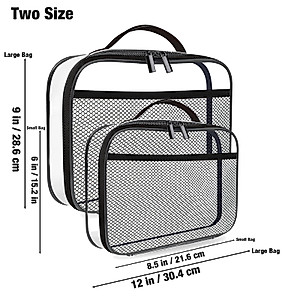 PandaEar 4 Pack Toy Storage Zippered Bags, Clear PVC Portable Organizer Bags with Manual Pockets for Board Games, Puzzles, Building Blocks, Book & Small Toys -Small, Large