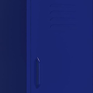 vidaXL Storage Cabinet Home Indoor Living Room Cupboard Bookcase Display Book Cabinet Sideboard Furniture with Adjustable Shelves Navy Blue Steel