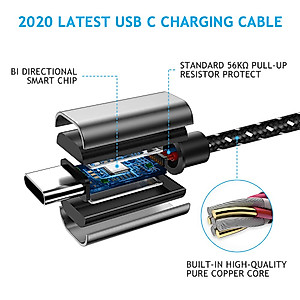 LEDLightsWorld 9.2ft USB Type-C Charging Cable, 5V 2A for PS5 Controller, Xbox Series X/S, Galaxy S9/S9 Plus/S8/S8 Plus, etc