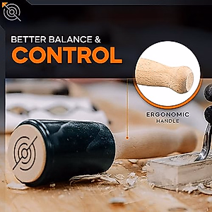 Schaaf Wood Carving Tools 15oz Small Wooden Mallet | Wood Tools Woodworking | Wood Hammer | Comfortable Handle Reduces Hand Fatigue | Urethane Reducer Noise, Absorbs Force to Protect Woodworking Tools