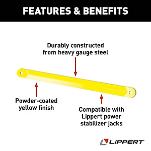 Lippert Components 1134122 Yellow Electric Stabilizer RV Jack Support Arm
