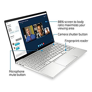 HP Envy 13 Laptop, Intel Core i7-1065G7, 8 GB Ram, 256 GB SSD Storage, 13.3” Full HD Touchscreen, Windows 10 Home, Fingerprint Reader (13-ba0010nr, 2020 Model)