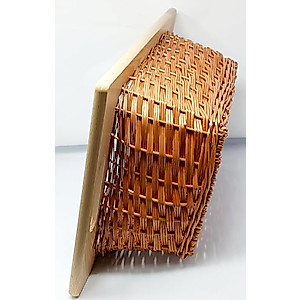 Pull-Out Wicker Basket with Frame Handles for Framed or Frameless 15" or 18" Cabinets w/Beech Frame and Runners (1, Width (11 5/16") for 15" Cabinets) Made in Poland