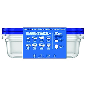 Ziploc Container with One Press Seal, Large Rectangle, 2 ct