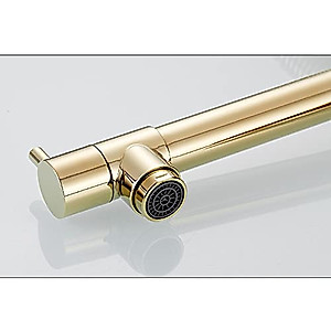 Kitchen Faucet with Pull Down Sprayer Gold Pull Out Kitchen Faucets Commercial Spring Kitchen Sink Faucet Hot and Cold Water Deck Mounted Brass Sink Tap 2 Spout with Standard Fittings