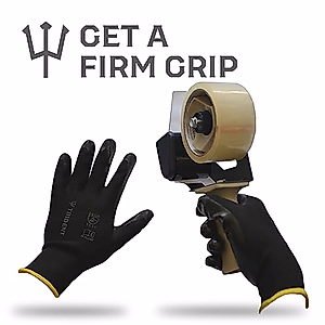 Trident Gloves: Work Gloves with Grip - All-Purpose Cut Resistant Gloves & Working Gloves for Men and Women - Breathable, Touchscreen Compatible & Durable Nitrile Coated Work Gloves - 6 Pairs, XL