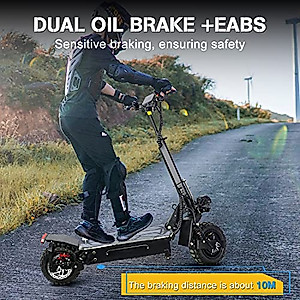 Electeic Scooter Adults 50 MPH & 50 Miles, 5600W Dual Motor Electric Scooter with Bag, 11" Off Road Tires, Dual Shocks & Dual Braks, Folding Adult Scooter Electric