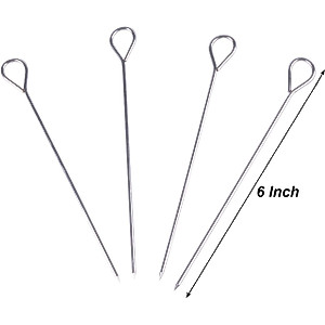 HONSHEN Turkey Lacers for Trussing Turkey,6 inches Stainless Steel metal skewers,Set of 12