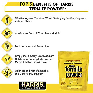 HARRIS Termite and Carpenter Ant Treatment and Mold Killer, 4lb Powder, Makes 4 Gallons Liquid Spray for Prevention and Control