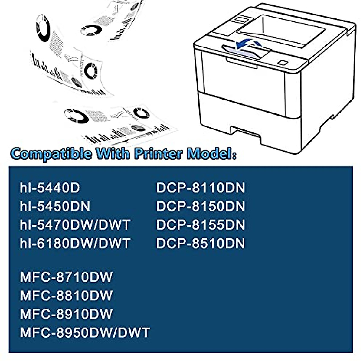 MaxColor TN720 1 Pack Black,Compatible TN720 Toner Cartridge Replacement for Brother hl5440D 5450DN 5470DWDWT DCP8110DN 8150DN 8155DN MFC8710DW 8810DW Printer Toner Cartridge