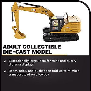 Diecast Masters 1:50 Caterpillar 320 Hydraulic Excavator | High Line Series Cat Trucks & Construction Equipment | 1:50 Scale Model Diecast Collectible | Diecast Masters Model 85569