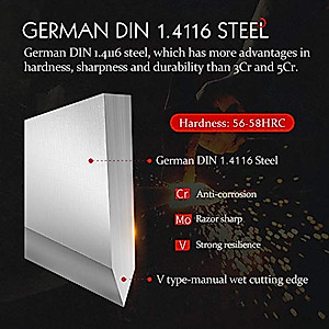 HEZHEN Stainless Steel Slicer Knife,German Steel Carving Knife, Pakka Wood Handle with Gift Box