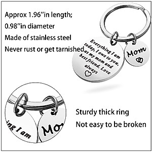 Gaoikerr Mother Day Keychain,Mom Birthday Gifts from Daughter Keychain-As My Mom and Best Friend,Love Always