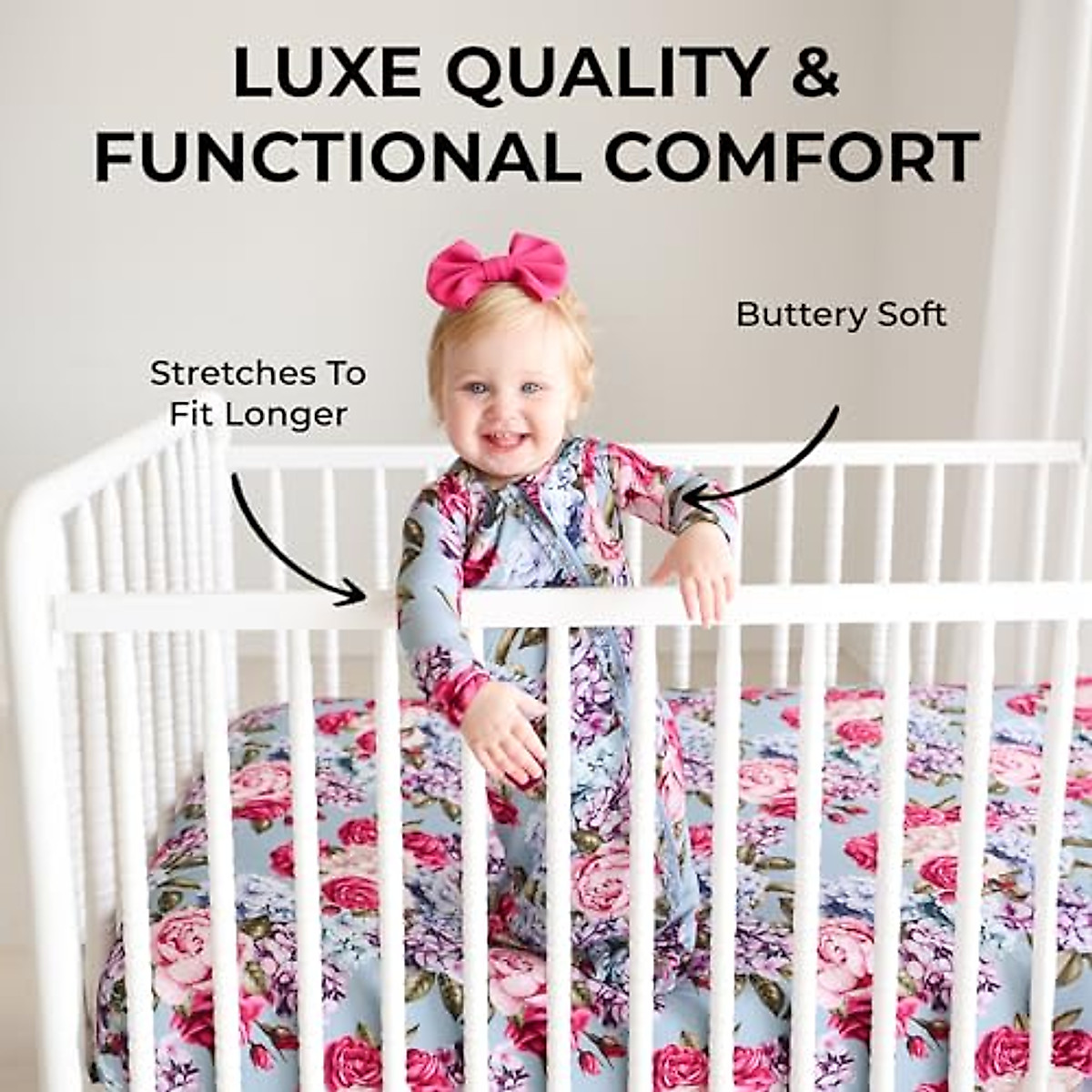 Posh Peanut Baby Sleep Sack - Sleeveless Baby Sleeping Bag & Swaddle - Extra Long 2 Way Zipper - 1 TOG (6-18 Months) Lacey