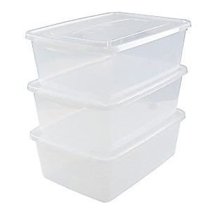 Neadas 16 L Clear Plastic Storage Bin with Lid, 6 Packs