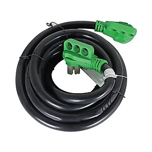 labwork Green 50A 25 Feet Generator Extension Cord Heavy Duty Cord with Power Indicator and Cord Organizer 14-50P/R Standard Plug