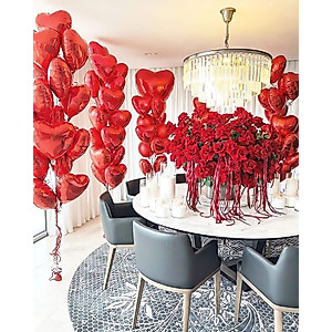 Red Heart Balloons Red I LOVE YOU Balloons for Romantic Love Valentines Day Decorations Bridal Shower Wedding Party Decorations