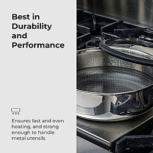 Black Cube Quick Release Cookware Sauté Pan with Lid, 9.5-Inch/3 Quart