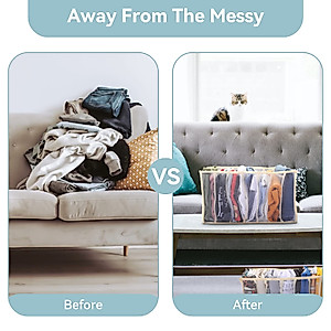 HIPTIS Wardrobe Clothes Organizer, 4PCS Closet Drawer Organizer for Closet, Mesh Clothes Storage Organizer 7Grids for Thin Jeans, T-shirts, Underwear, Socks, Scarves, Leggings, Skirts 2L+2M