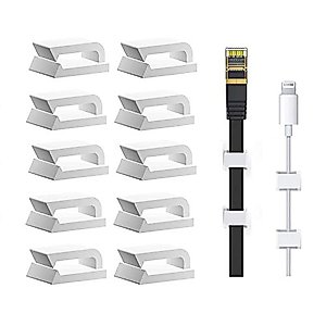 Flat Wire Clips Holder, Ethernet Cable Clips,Self Adhesive Wire Clips Management for Home and Office (100piece/White)