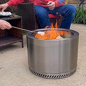 CRAFTSMAN 19.5" Smokeless Wood Fire Pit Portable Stainless Steel Camping, RVing, Backyard Bonfire fire Pit