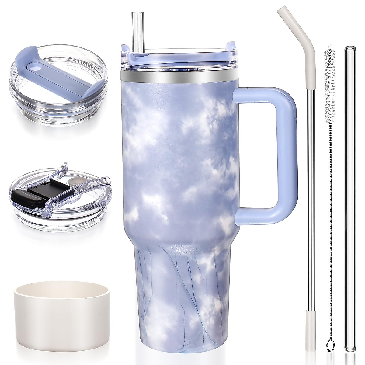 BELYQLY 40oz - New Version Stainless Steel Vacuum Insulated Tumbler with Lid and Straw for Water, Smoothie and More, Iced Tea or Coffee (Red Rust)