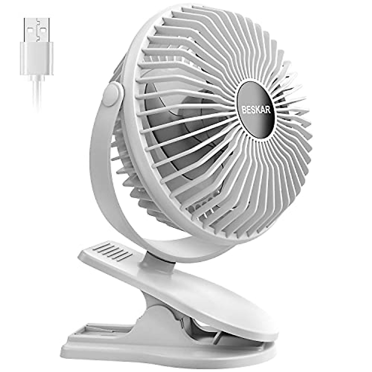 Small Desk Fan & Clip on Fan-2 Pack Bundle Deal - White