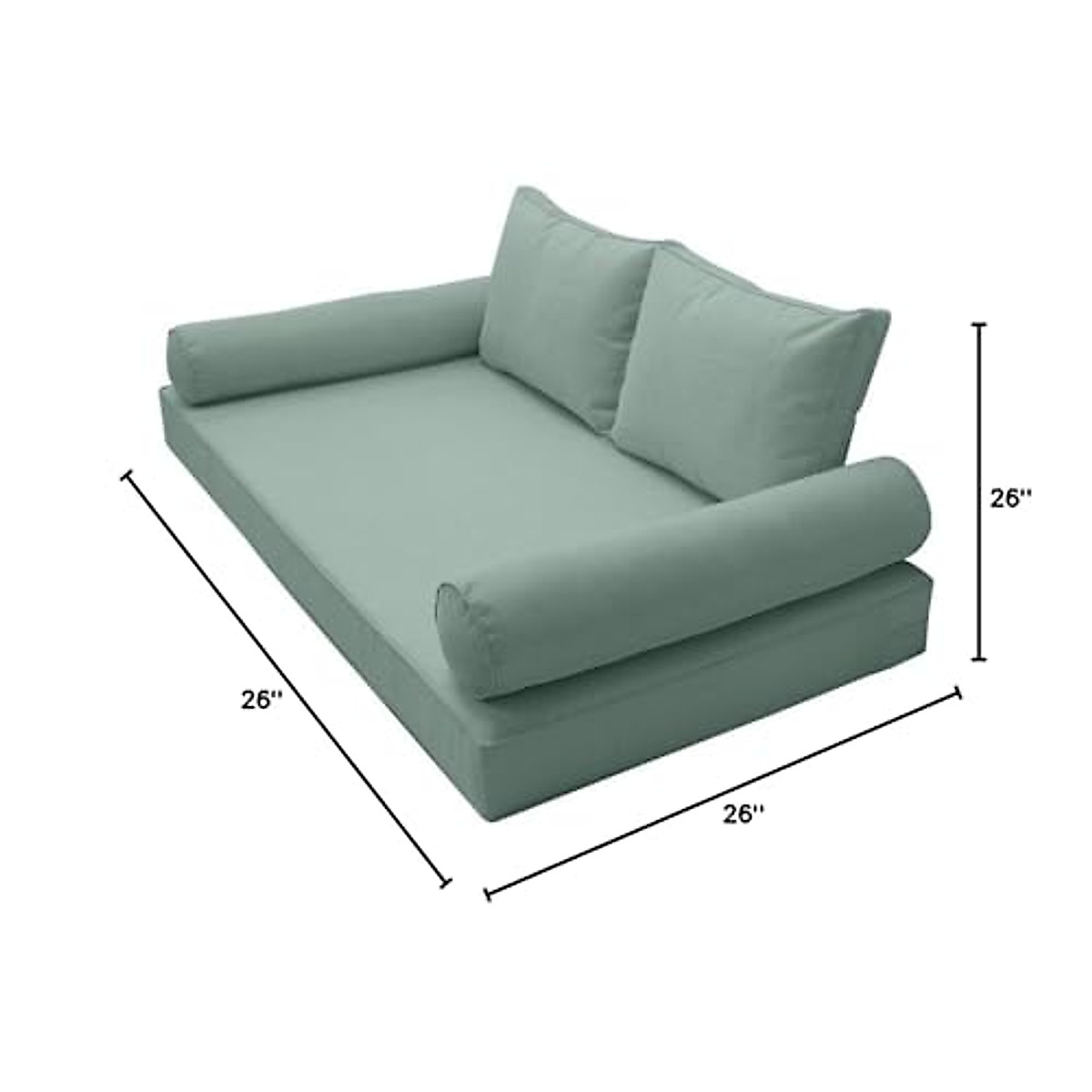 Prolinemax |Cover ONLY| Outdoor Style 1 Crib Piped Trim Daybed Mattress Bolster Pillow Fitted Sheet AD002