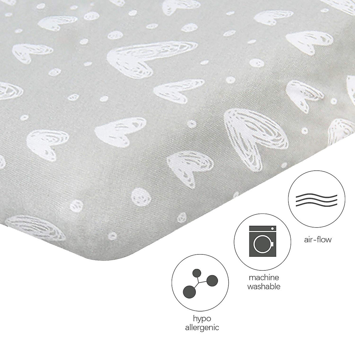 Pack n Play Mattress Protector Waterproof and Pack n Play Playard Mattress Sheets 2 Pack, Jersey Knit Egyptian Cotton Stretchy Portable Mini Crib Sheets or Playpen Sheets