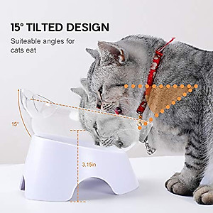 MILIFUN Cat Bowl, Anti Spill Tilted Cat Food Bowls, Whisker Fatigue Elevated Cat Bowls, Set for Cat and Puppy, Cat Bowl Holds About 1 Cup of Pet Food