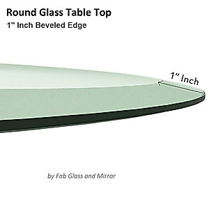 54" Inch Round Glass Table Top 1/2" Thick Tempered Beveled Edge by Fab Glass and Mirror