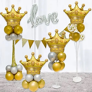 NC 6Pcs Gold Crown Foil Balloons Party Decorations.Birthday Party&Wedding &Bridal Shower Supplies