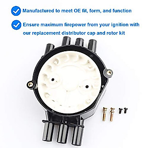 Ignition Distributor Cap and Rotor Kit, Replace D328A 10452458 D465 Compatible with Chevy GMC 4.3 Vortec - 1996-2005 Astro, 1995-2005 Blazer, 1995-2004 S10, 1999-2006 Silverado, 1995-2001 Jimmy, More