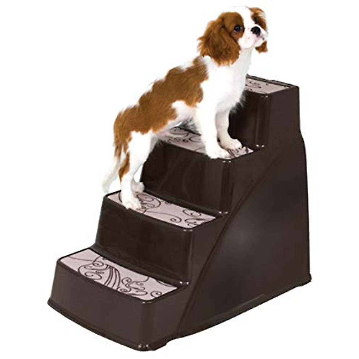 Petmate Lightweight Pet Steps Elevated Non-Slip Steps Chocolate Brown One Size Fits Most
