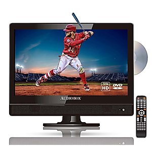 Audiobox 13.3" HDTV with Built-in DVD Player with HDMI, USB, Car Cord Adapter and Digital Noise Reduction, Compact TV Television RV, Camping, Outdoors