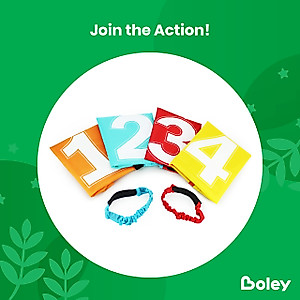 Boley Sack Race Bag Set with Ankle Bands - 4 Pk Potato Sack Race Bags for Kids Ages 5+ - Outdoor Party Carnival Games - Yard Games for the Family