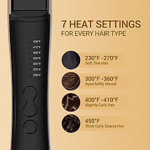 LivChic Professional Hair Straightener Ceramic Tourmaline Flat Iron Straightens and Curls 2 in 1 Adjustable Temp up to 450℉ Avoid Snagging